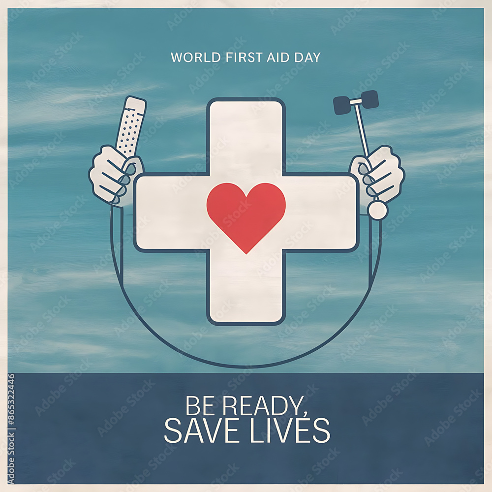 World First Aid Day, Hands Holding Heart Cross, World First Aid Day ...