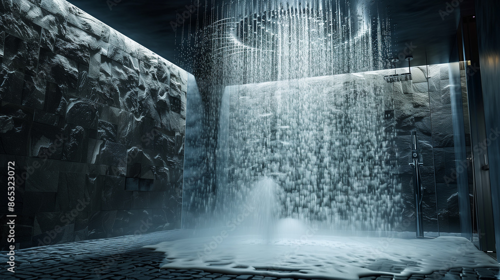 Experience a revitalizing shower where cascading water and delicate ...