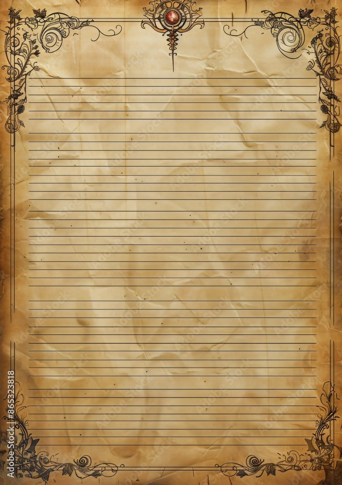 old paper texture and old fantasy vintage border background, wallpaper ...