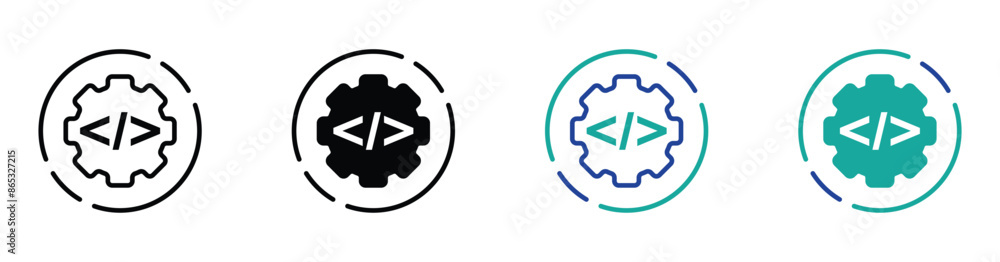 collection of Vector DevOps icons. Editable stroke. Software ...