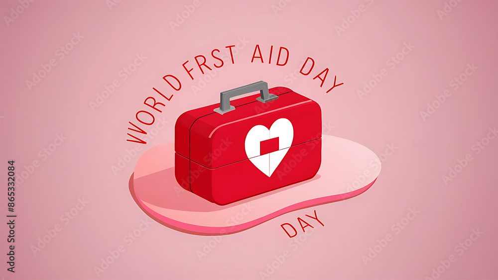world first aid day, Red heart and first aid kit for, World First Aid ...