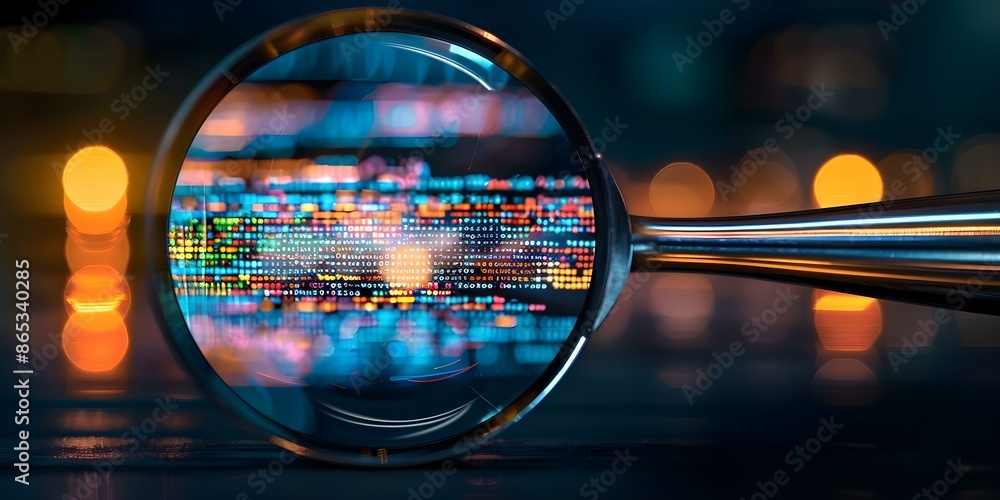 Magnifying Glass Examining Code For Cybersecurity Weaknesses In