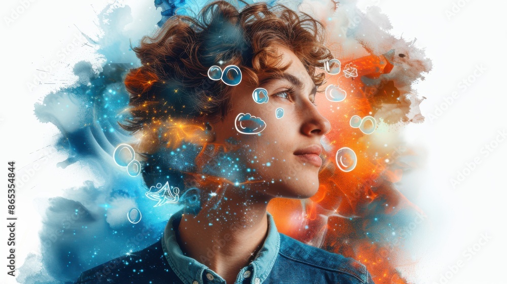 Visual representation of Expectancy Theory: individual with thought ...