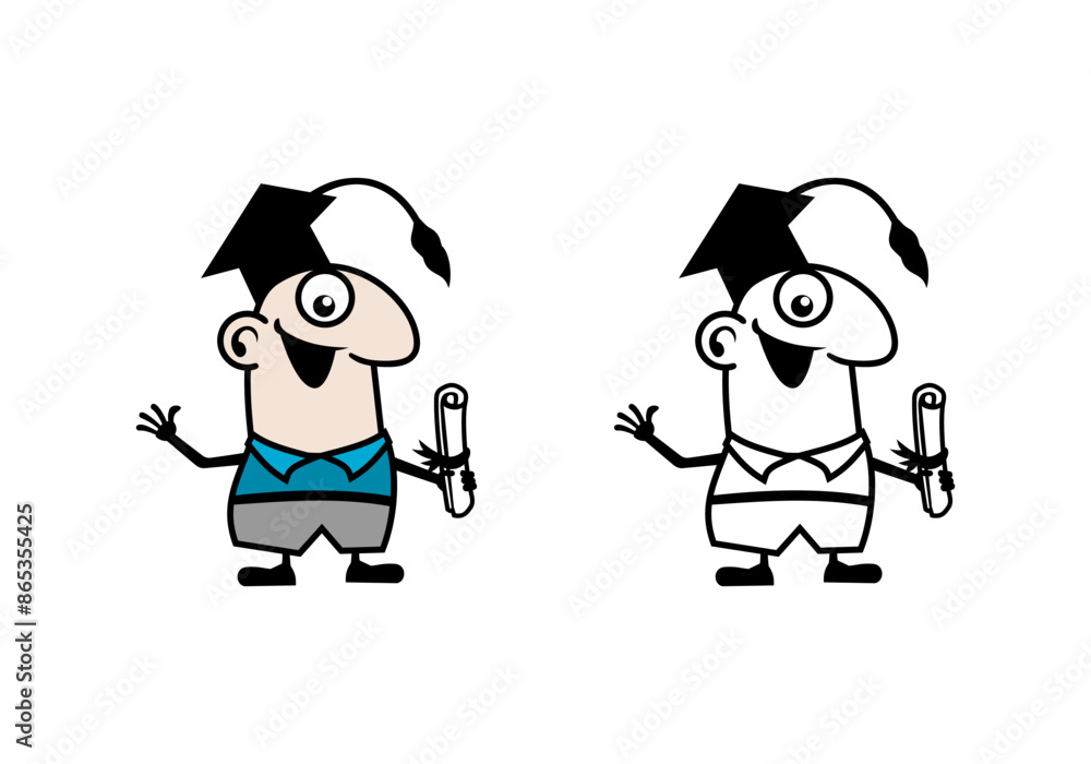 Student Doodle Cartoon Character Design Illustration vector eps format ...