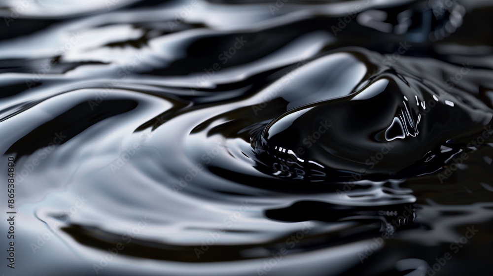 crude oil aesthetic photography, smooth surface, rich black color ...