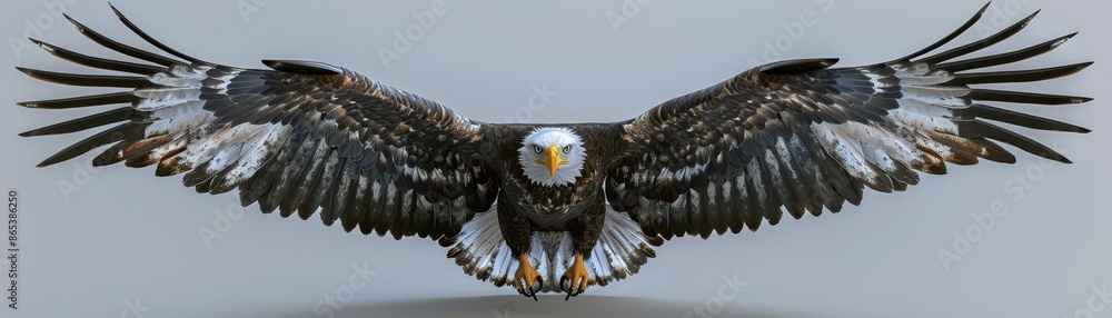 Capture a robotic birds-eye view of a majestic eagle in soaring motion ...