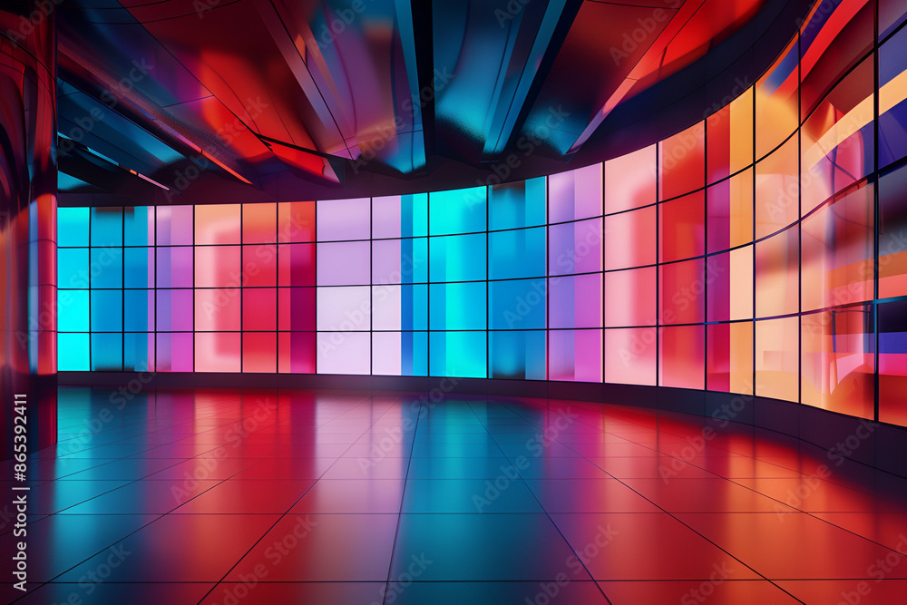 Chroma tv screen studio virtual background AI Stock Illustration ...