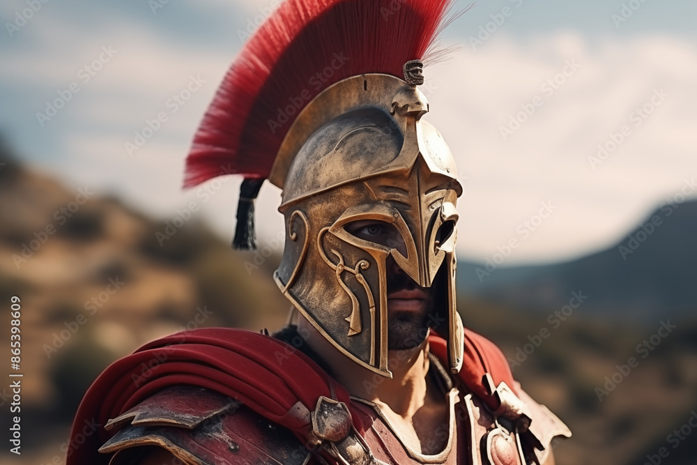 Spartan War. Spartan warrior with landscape in the background. Topics ...