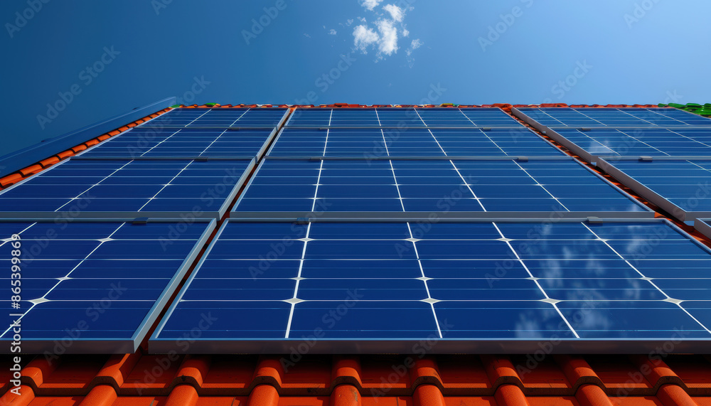 Solar panels integrated into building facades, green energy ...