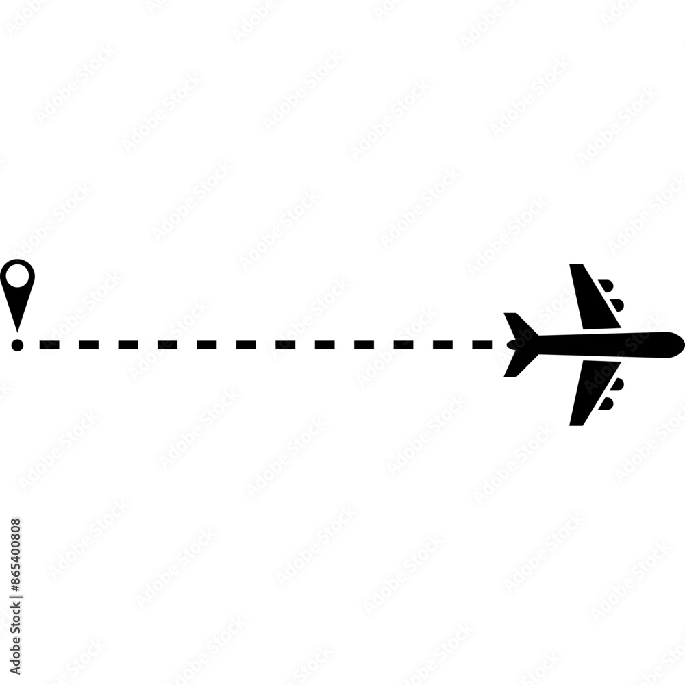 Airplane with Dotted Line Path. Airplane Path. Flight Path. Flight ...
