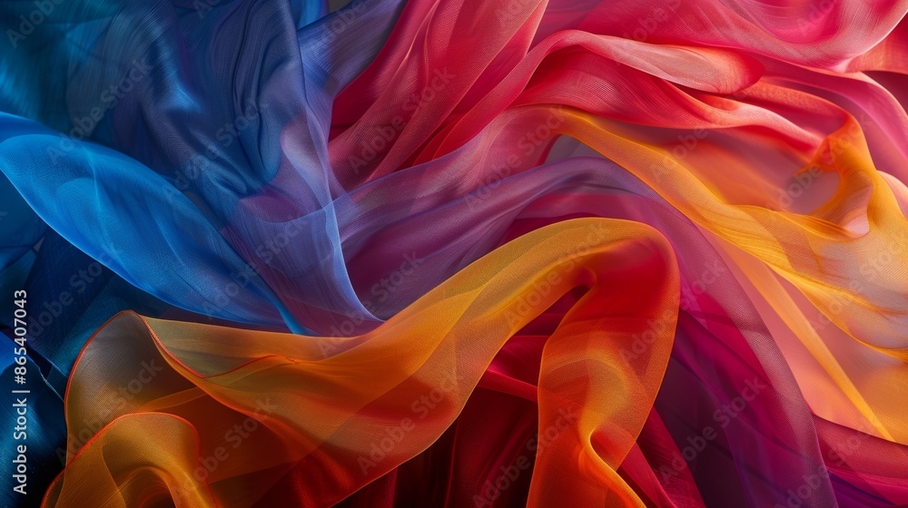 As the wind changes direction the fabric bends and twists creating an ...