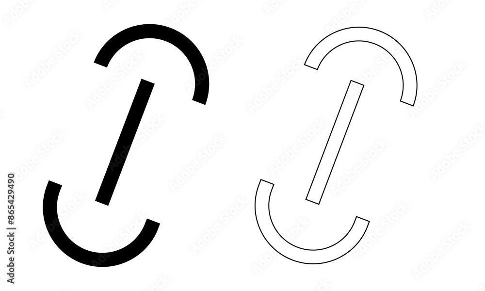 link icon, paperclip icon. attached internet web page URL icon ...