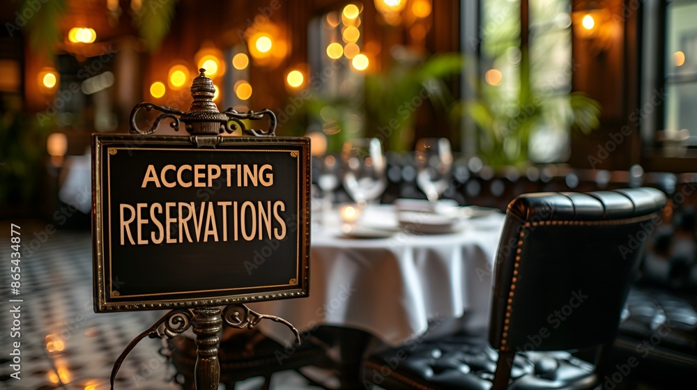 Sign that reads “ACCEPTING RESERVATIONS” - restaurant - fine dining ...