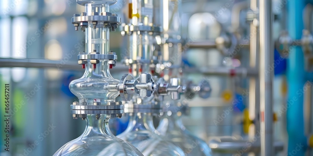 Chemical engineering pilot plant with distillation columns and reaction ...