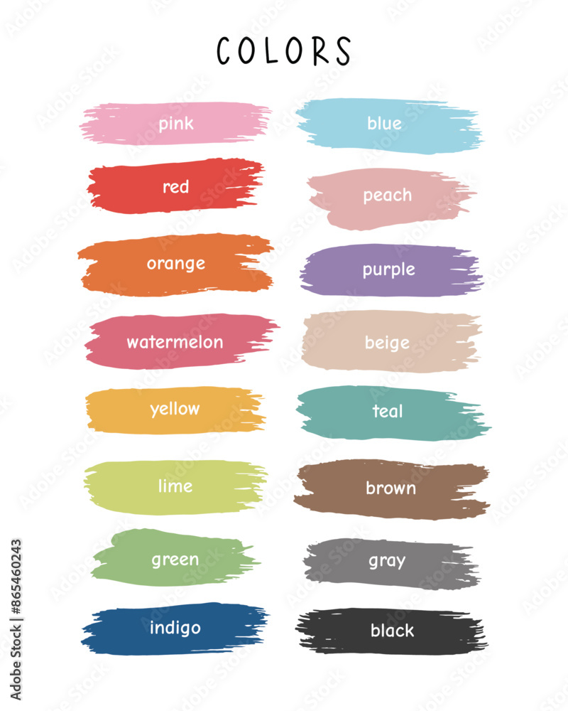 Learning Colors for Kids: Soft Color Names Educational Poster ...