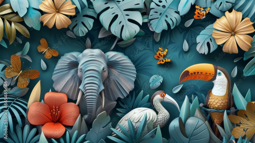 Exquisite 3D Relief Animal Wallpaper - Captivating Mural for Stunning ...