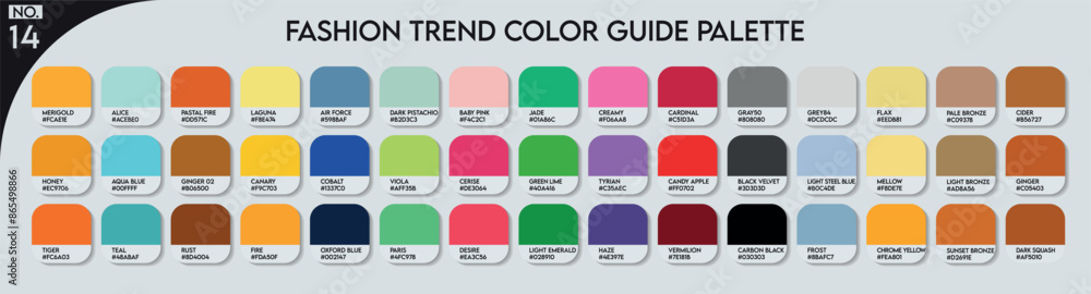 Fashion Trend Color Palette. Fashion Trend Color Guide Palette No 14 ...