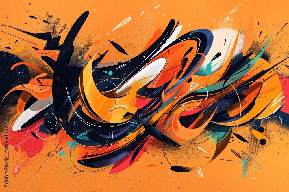 creativity of contemporary calligraphy flat illustration, featuring ...