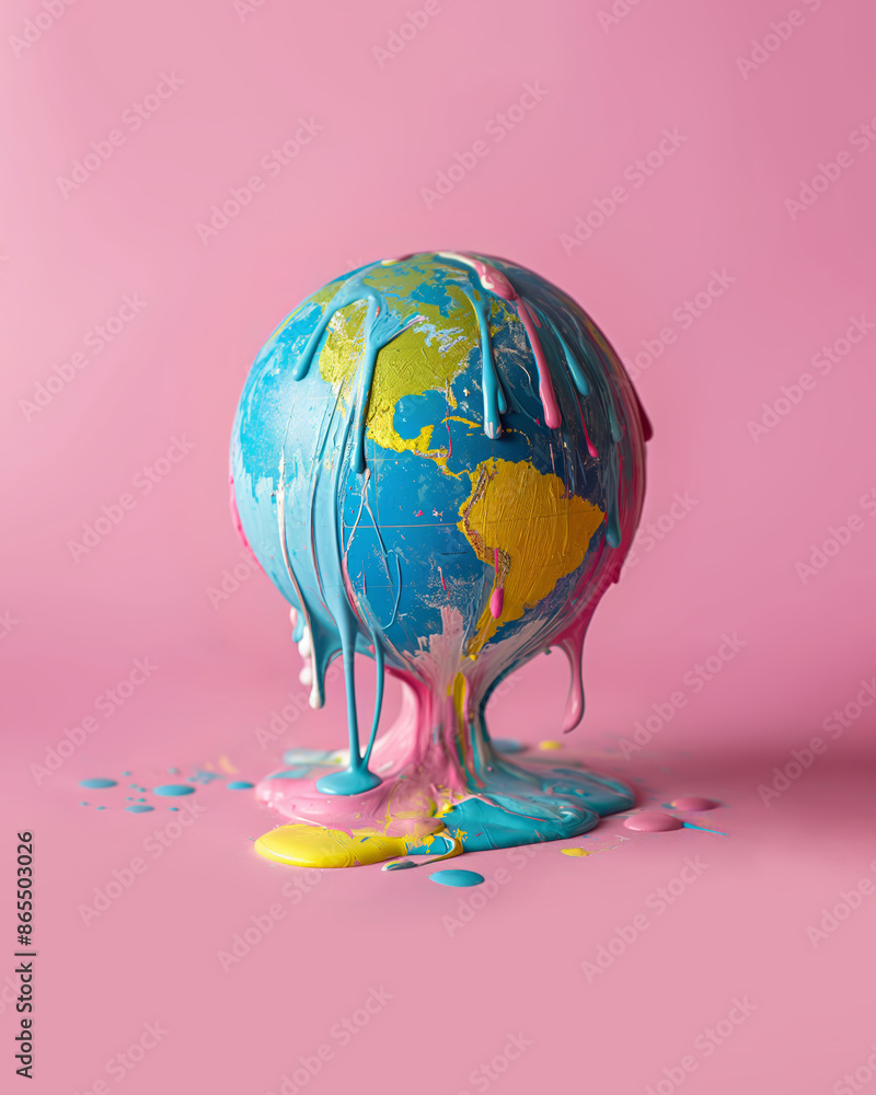 A unique setup featuring a globe of the planet Earth that appears to be ...