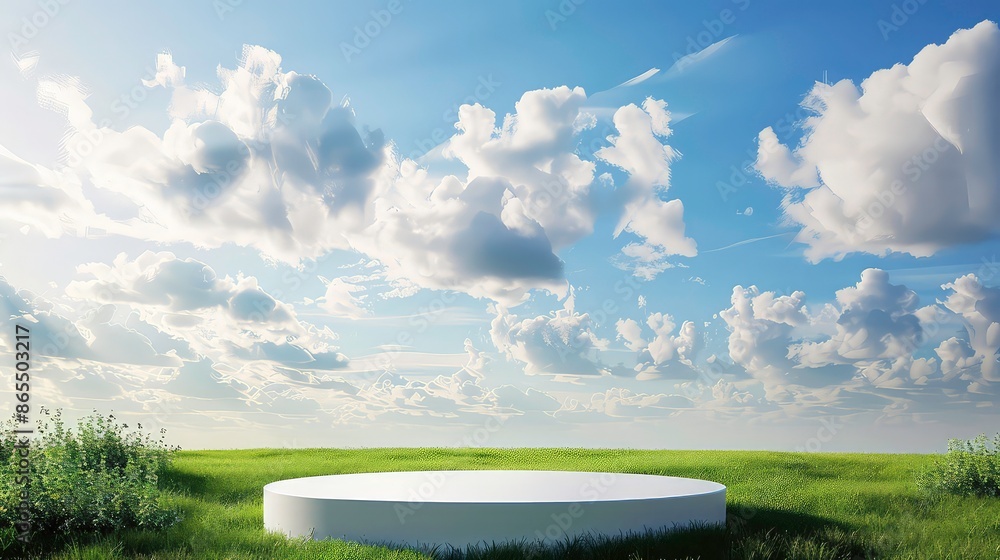 Nature background podium illustration minimal rendering White concept ...