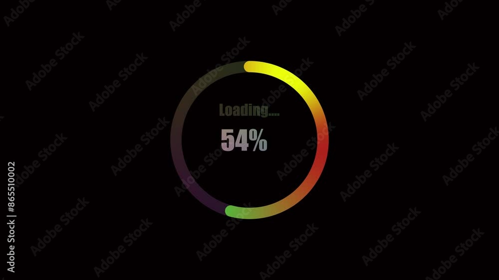 Loading process to complete. Motion. Futuristic loading screen with 0 ...