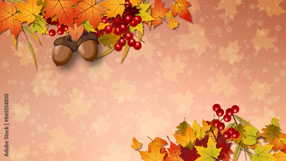 Autumn theme elegant vector background. Design for presentation ...