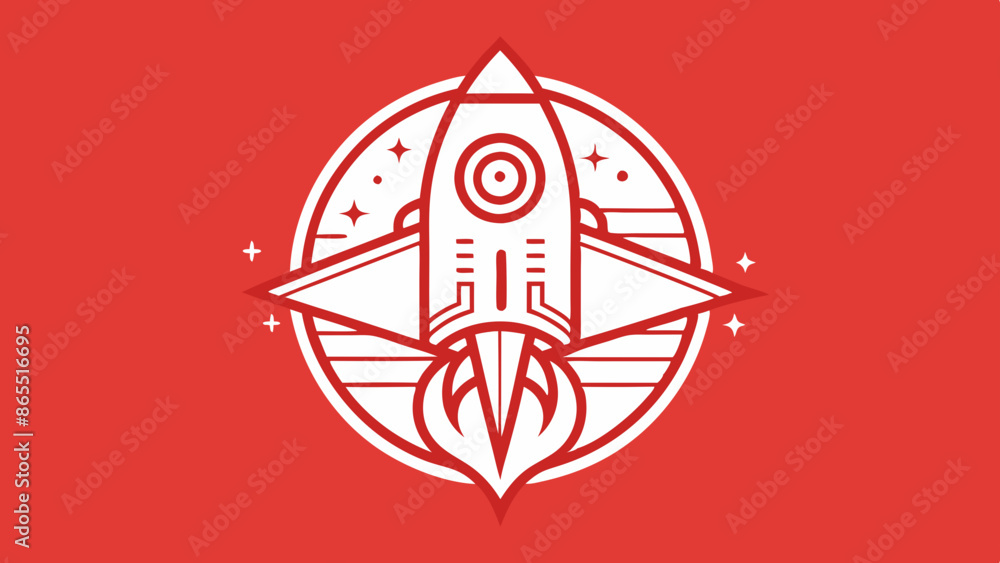 Vetor de Logo with Clean Line Art Emphasizing Rocket for a Modern and ...