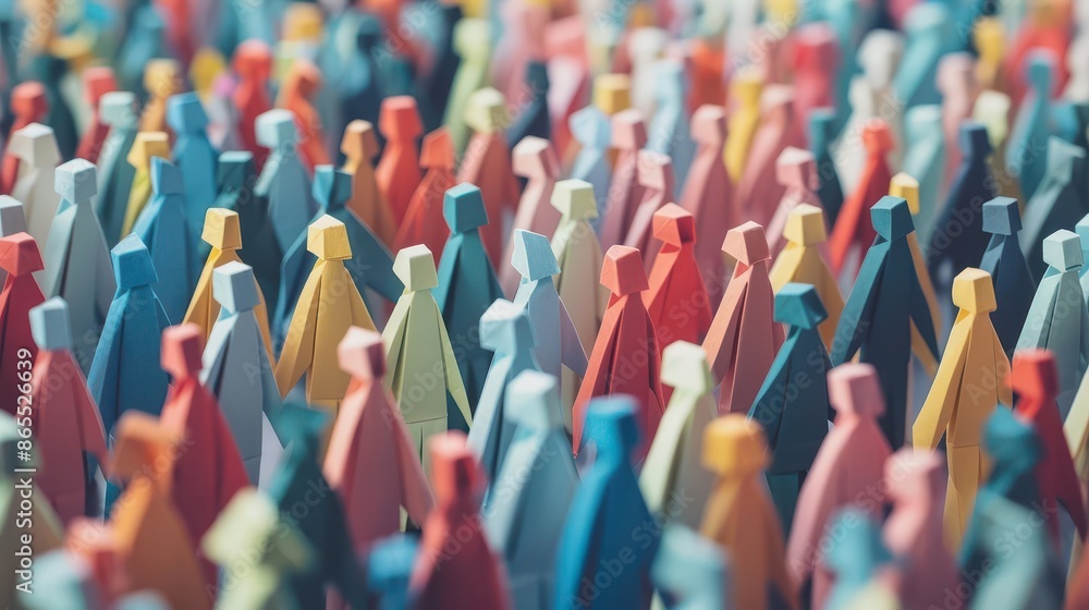 large crowd of diverse origami paper craft people overpopulation and ... large crowd of diverse origami paper craft people overpopulation and ...