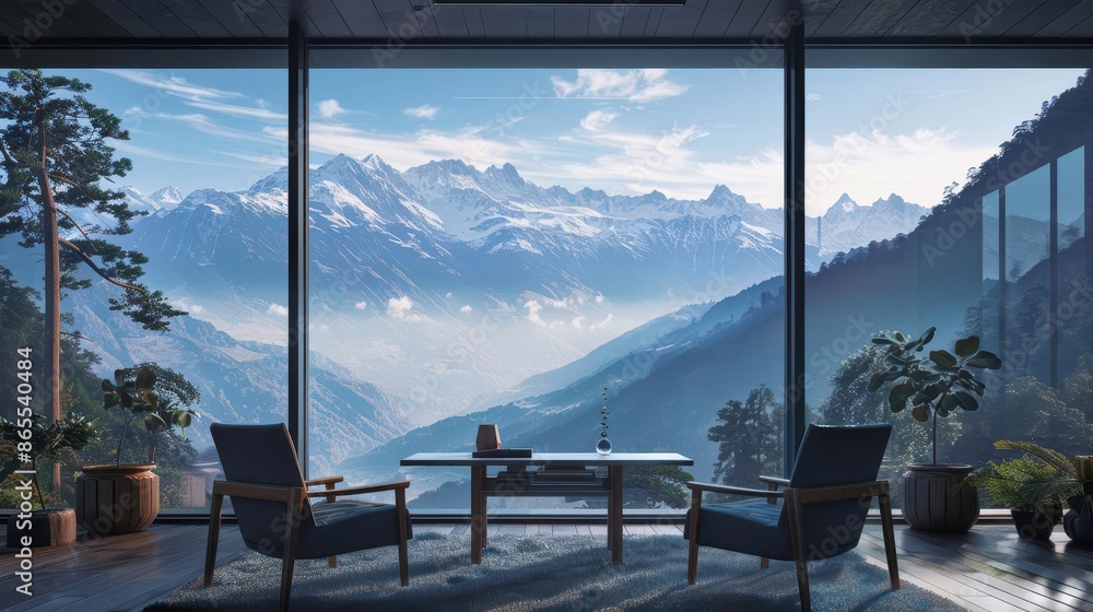 scenic home office mountain view backdrop for online meetings digital ...