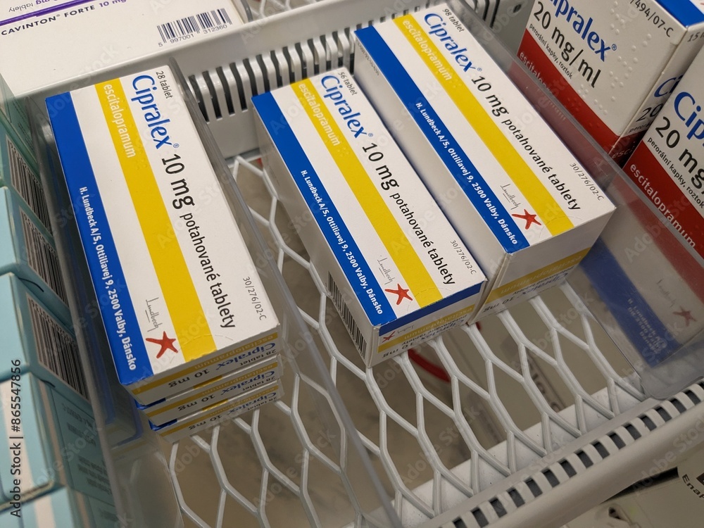 Prague, Czech Republic - June 28 2024: CIPRALEX box of medication with ...