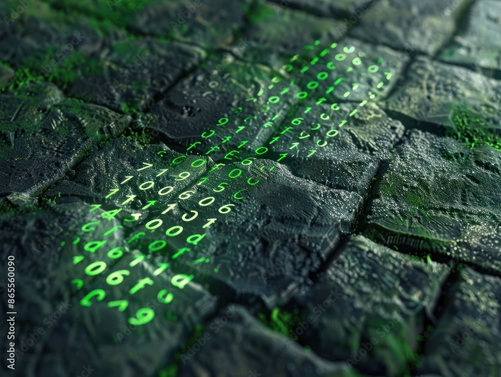 Cybersecurity Digital Footprints Made Of Binary Code Highlighting The Importance Of