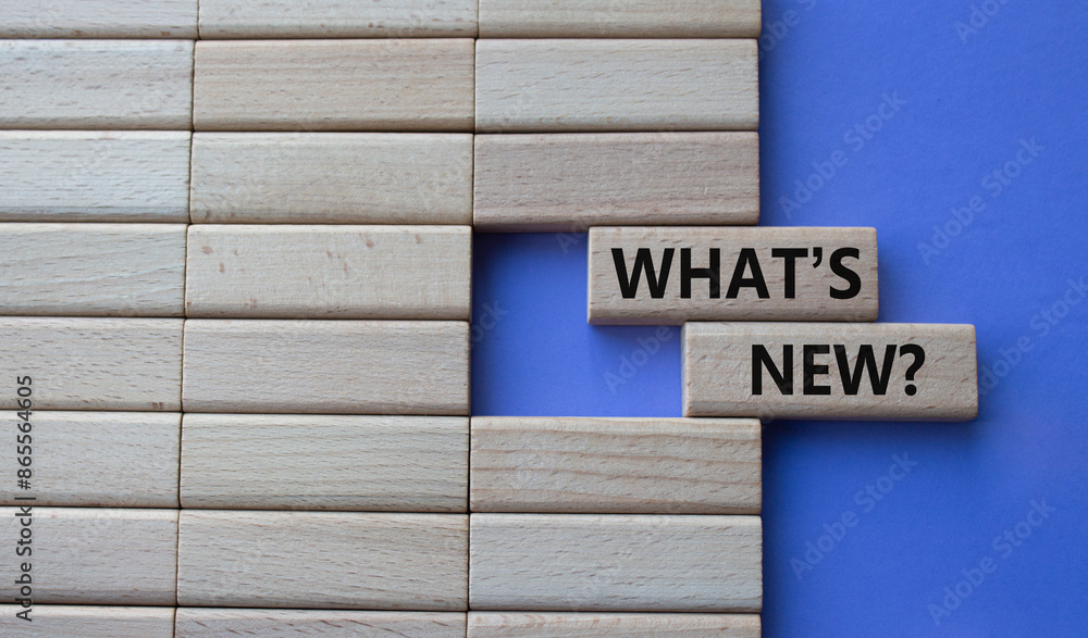 What is new symbol. Concept word What is new on wooden blocks ...