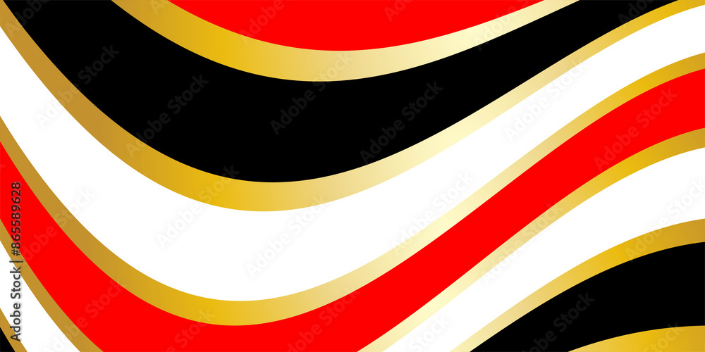 Abstract red black golden background with flowing lines and curves in a ...