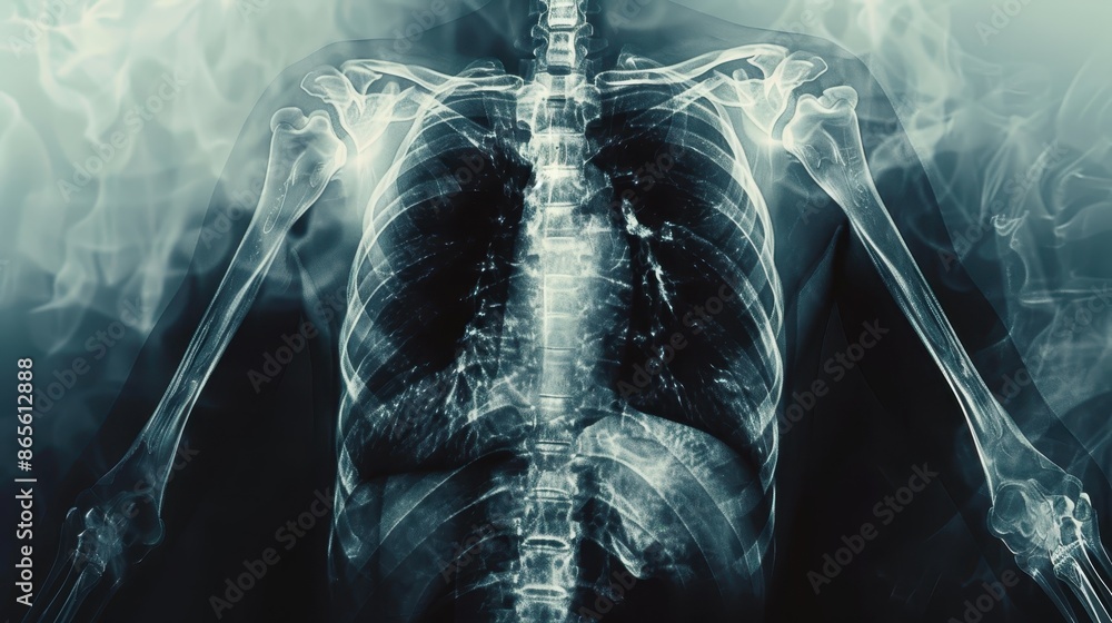 X-ray film of a human torso. Stock Illustration | Adobe Stock