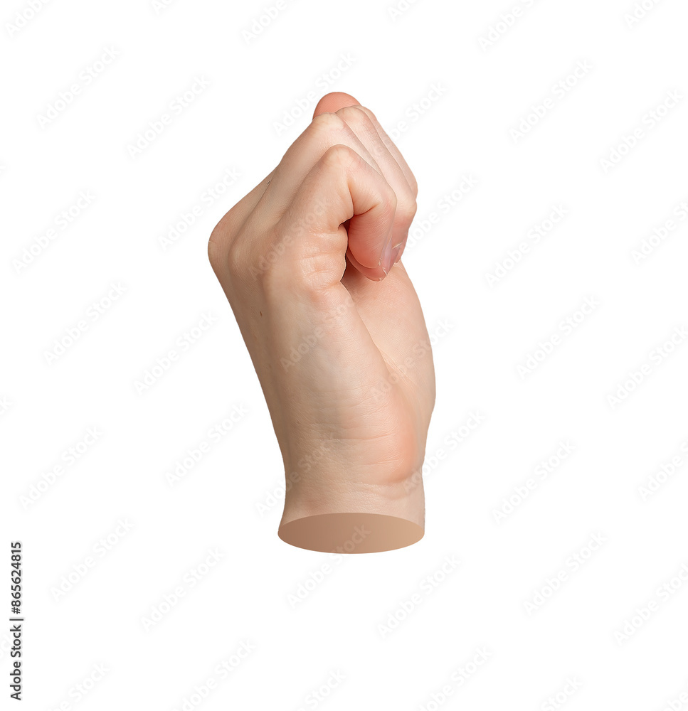 Fist up, hand clenched. Isolated power symbol on white background ...