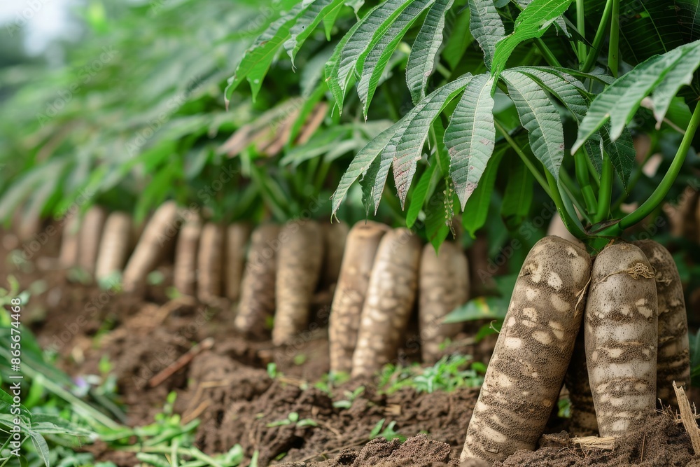 Cassava plants grown on farms are valuable cash crops rich in calories and essential nutrients ...