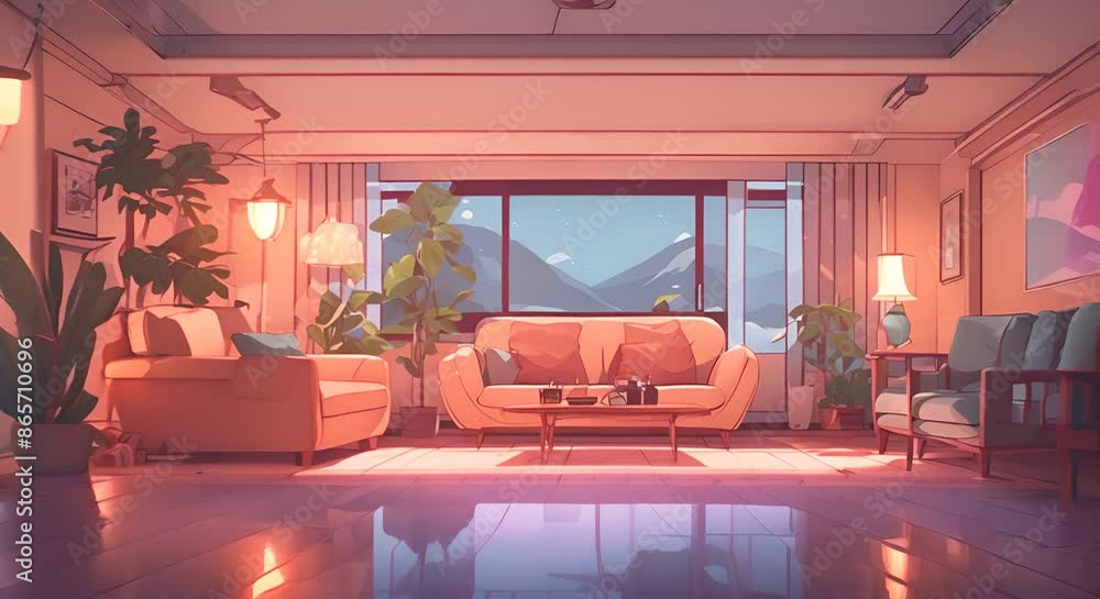 Starting Soon screen overlay loop animated virtual backgrounds cozy lo ...