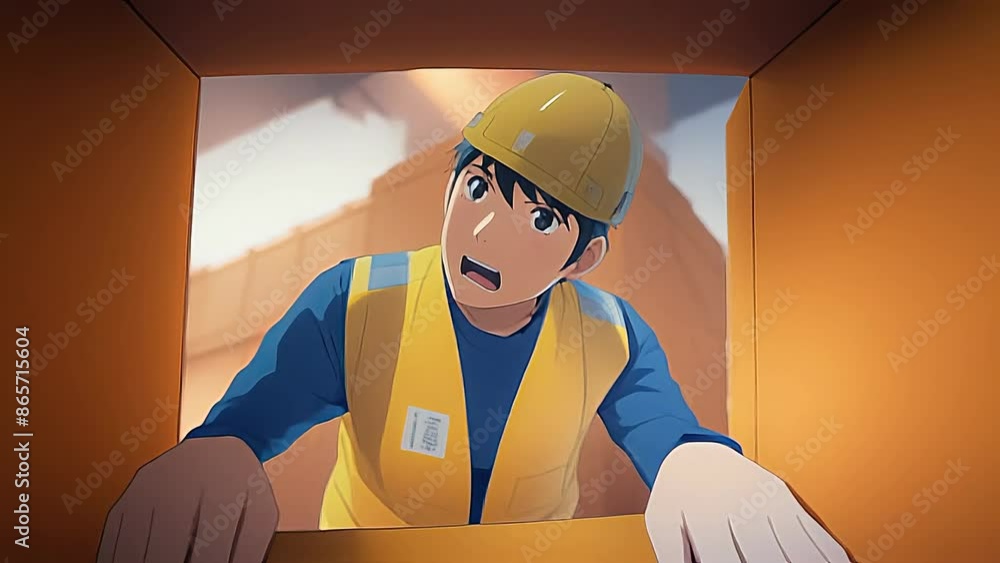 Asia worker opens the box opens the box and looks inside Lifestyle ...