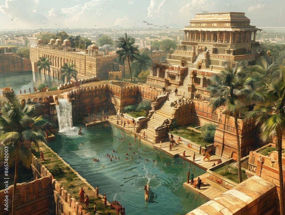 Great Bath of Mohenjo-Daro, with its detailed brick architecture Stock ...