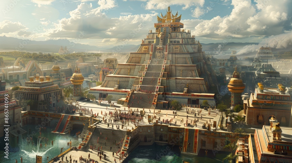 Temple of Tlaloc in Tenochtitlan, showcasing its grand architecture and ...