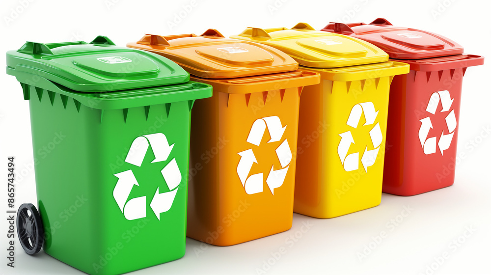 Recycle bins , clipart, high quality, white background Stock ...