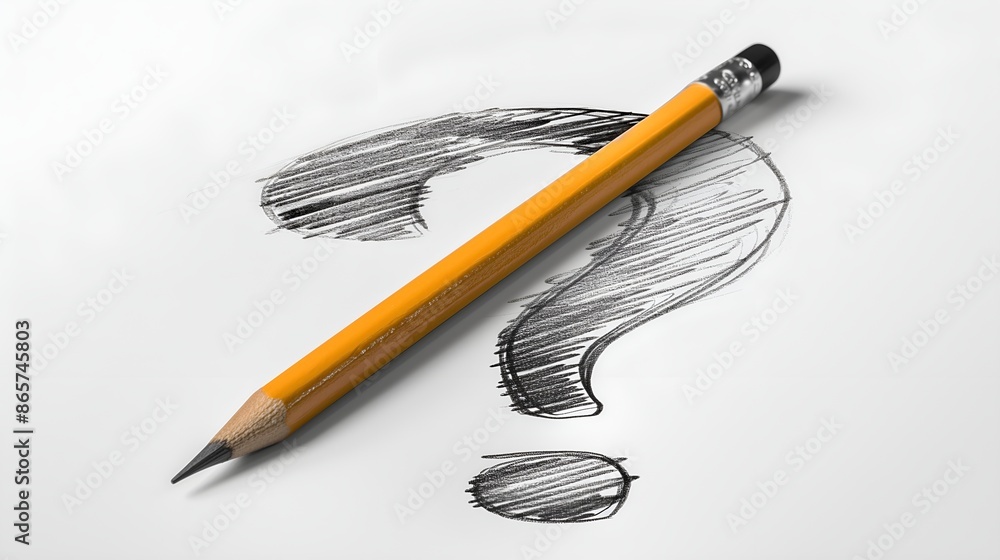 Creative Pencil Drawings Of Question Marks On White Backgrounds ...