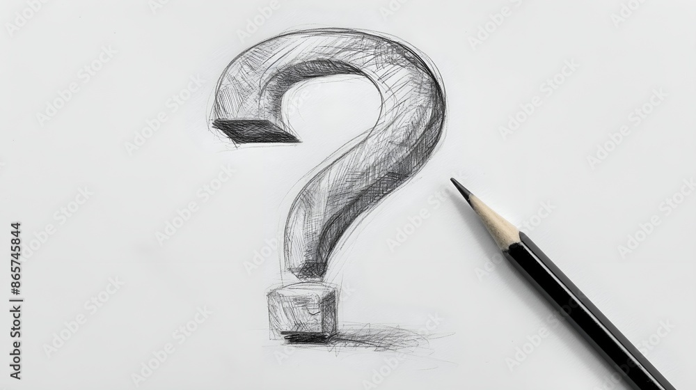Creative Pencil Drawings Of Question Marks On White Backgrounds ...