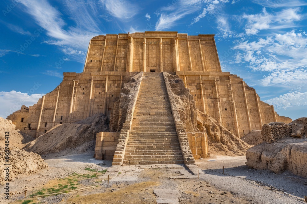 Ancient city of Sippar, known for its grand ziggurat and ancient relics ...