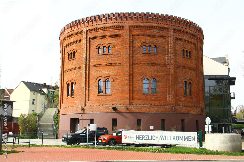 Zwickau, Germany - April 8, 2024: The Old Gasometer, an important ...