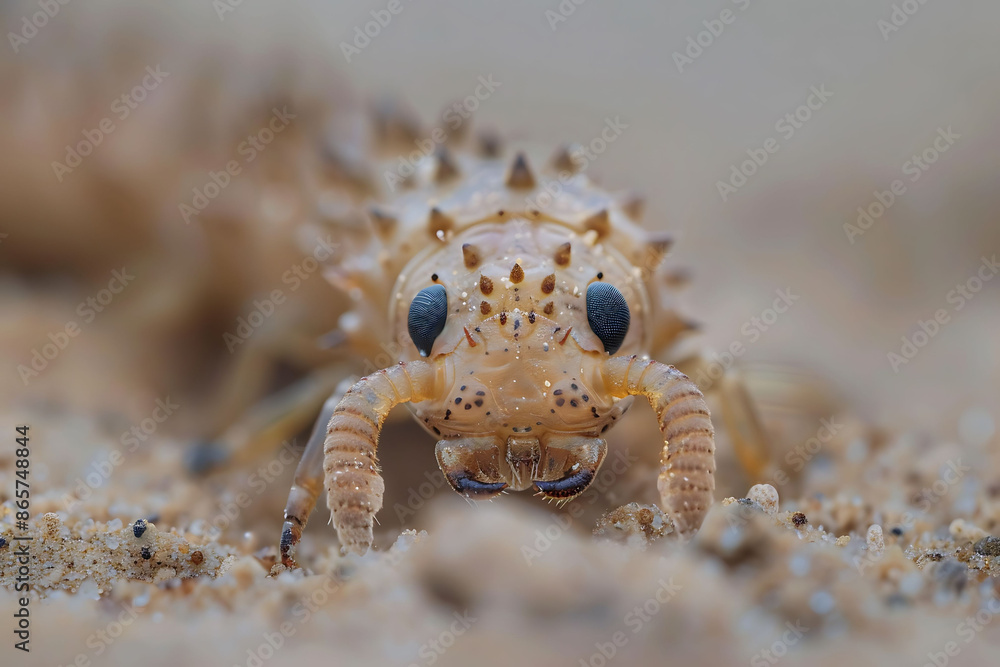 antlion larva creating trap in the sand highlighting the unique ...