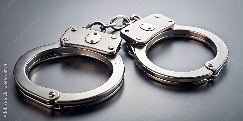 Metal handcuffs with open clasps on background, metal, handcuffs, open ...