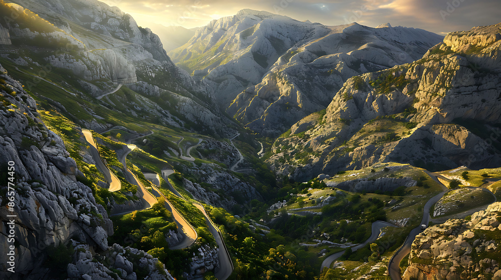 Picturesque landscape of the Dinaric Alps in Croatia with their rugged ...