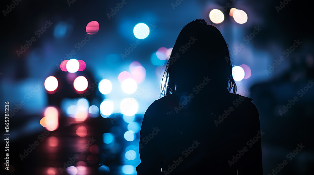 Journalist infront of a crime scene Defocussed backdrop realistic f18 ...