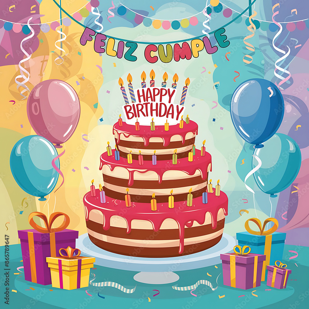 Feliz cumple and Feliz cumpleaños sign means Happy Birthday in Spanish ...